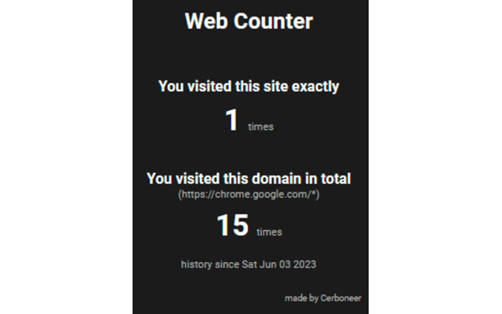 Web Counter for Google Chrome - Extension Download