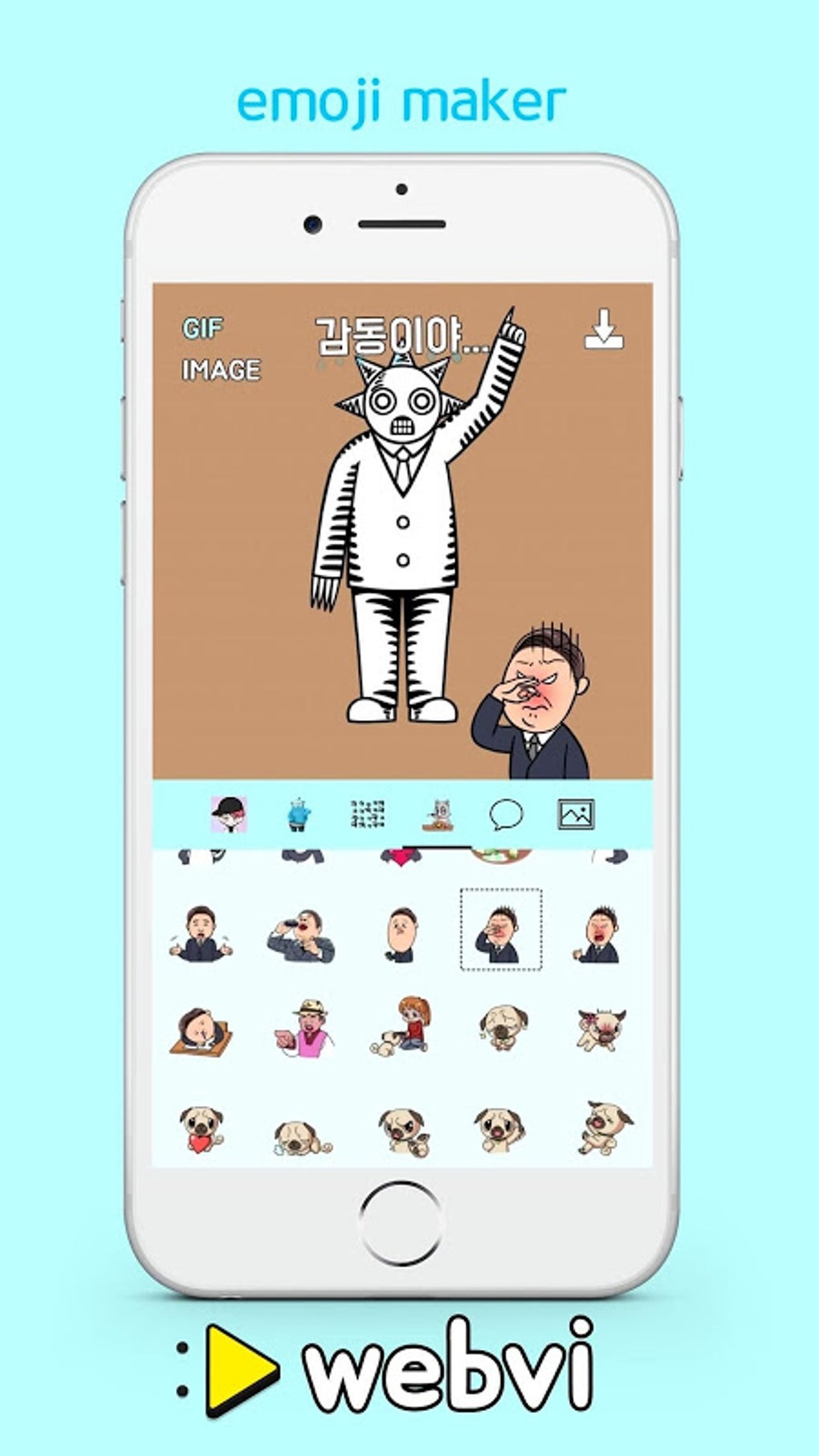 Android 용 Webvi - K-pop IDOL style avatar emoji maker - 다운로드