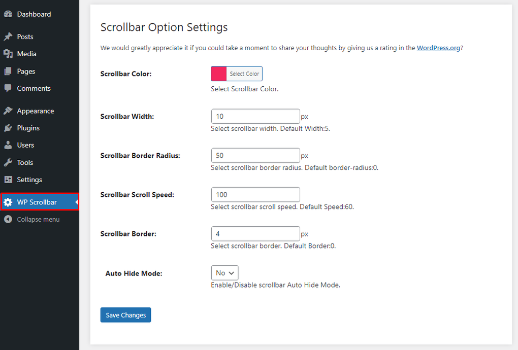 Scrollbar for WordPress - Download
