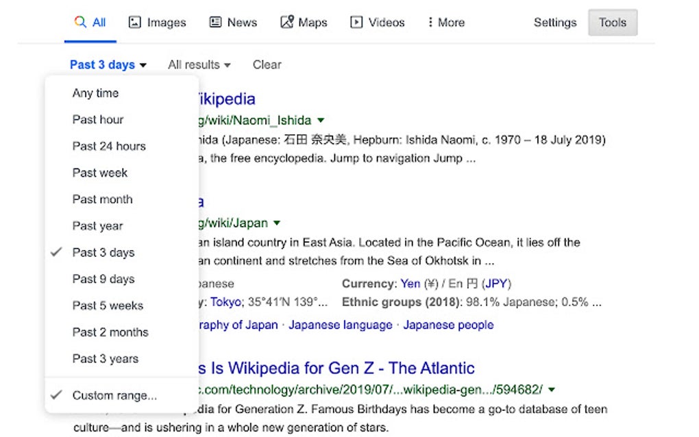 google search extra time period Google Chrome 용 - 확장 프로그램 다운로드