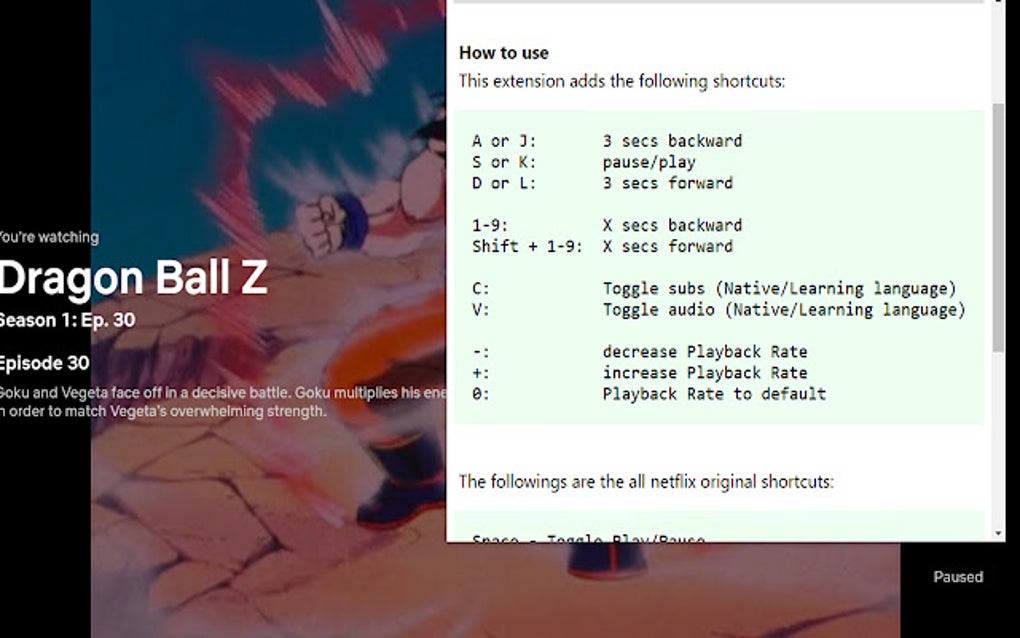 Netflix Keyboard Shortcuts Plus for Google Chrome - Extension Download