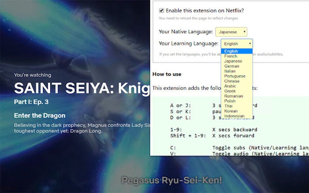 Netflix Keyboard Shortcuts Plus for Google Chrome - Extension Download