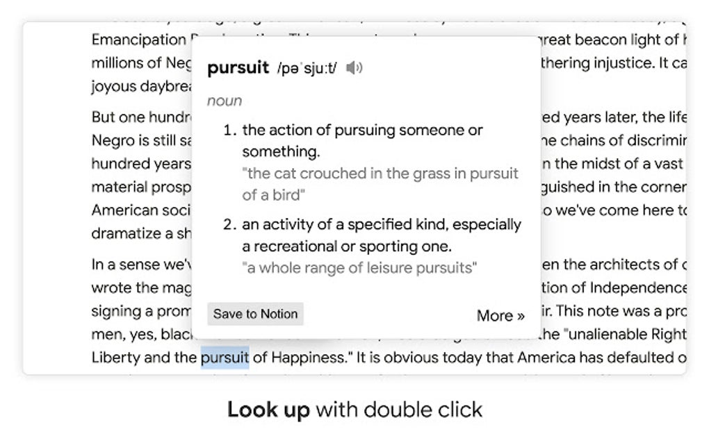 Dictionary to Notion Google Chrome 용 - 확장 프로그램 다운로드