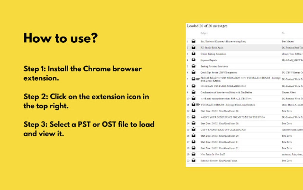 GoldFynch - Free PST Viewer for Google Chrome - Extension Download