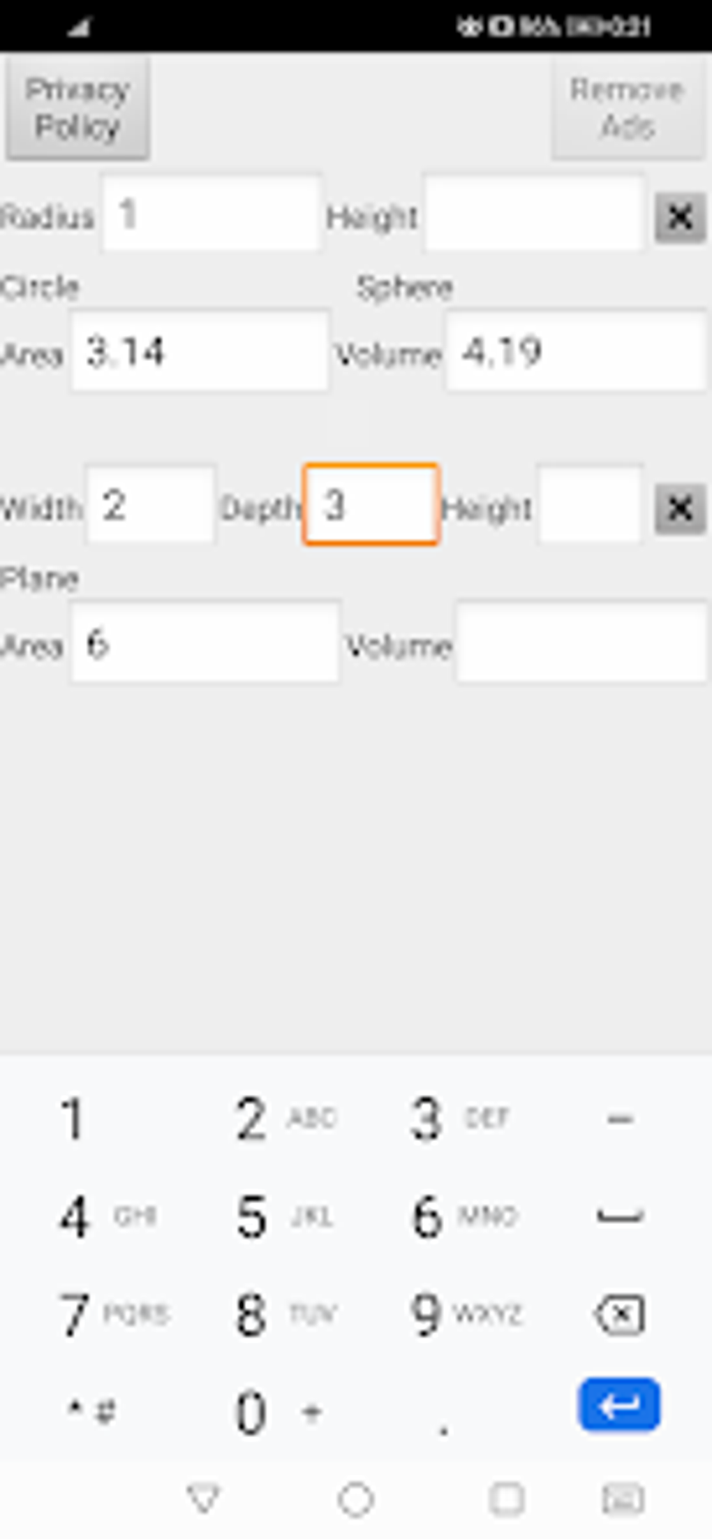 Area and Volume Calculator für Android - Download