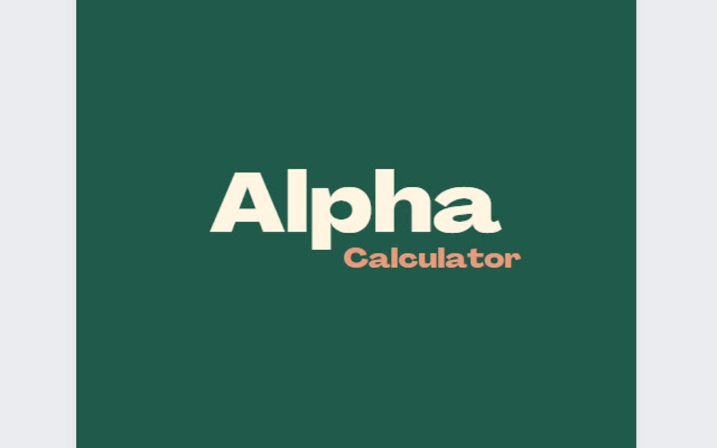 Alpha Calculator Google Chrome 용 - 확장 프로그램 다운로드