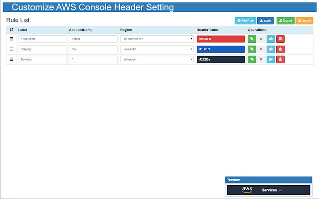 Customize AWS Console Header for Google Chrome - Extension Download Customize AWS Console Header for Google Chrome - Extension Download