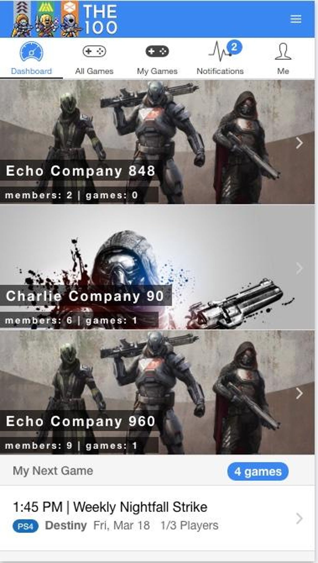 The100.io Destiny 2 Groups APK for Android - Download