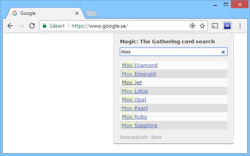 Magic: The Gathering card search for Google Chrome - Extension Download