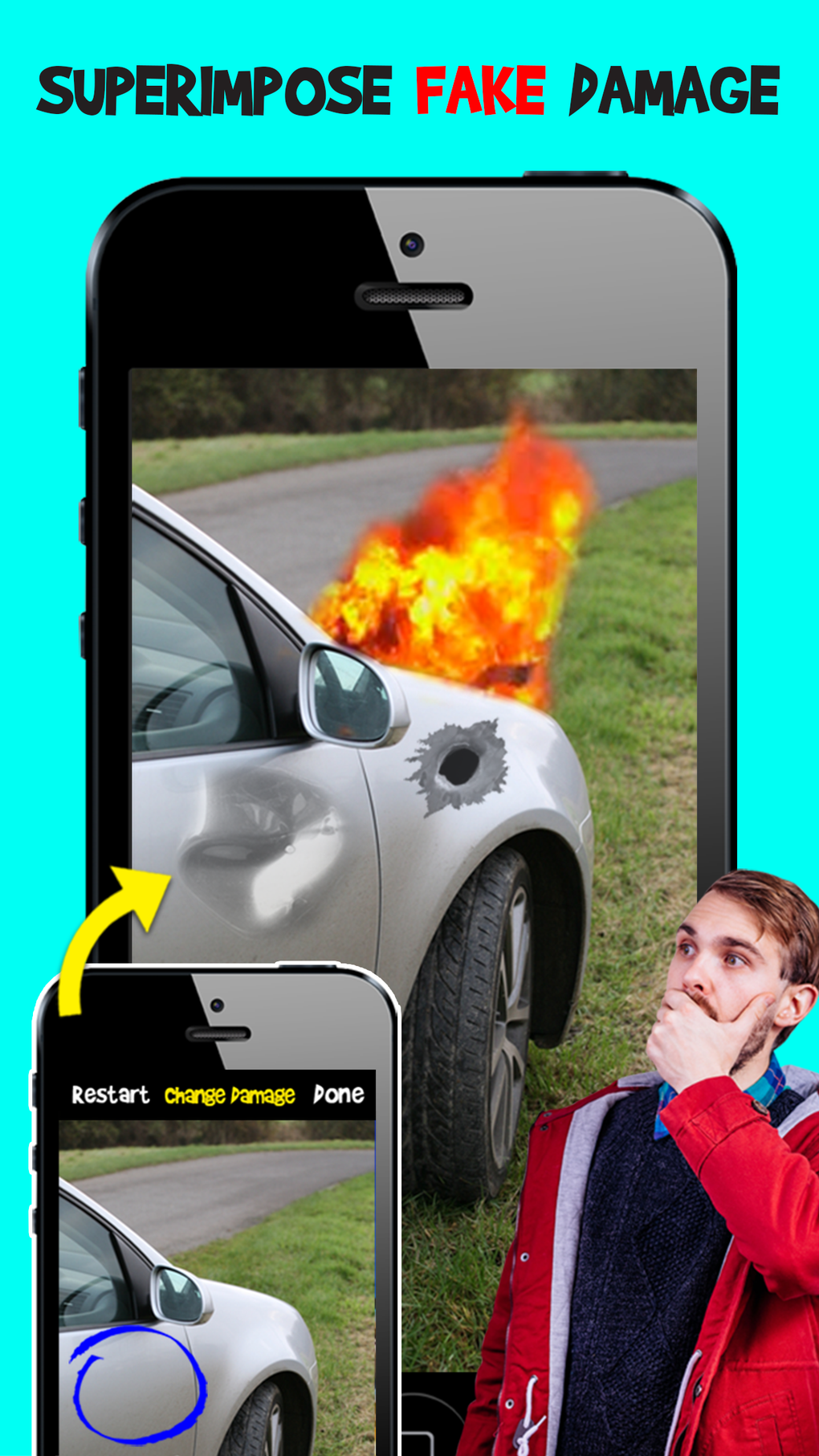 iPhone için Damage Cam - Fake Prank Photo Editor Booth - İndir