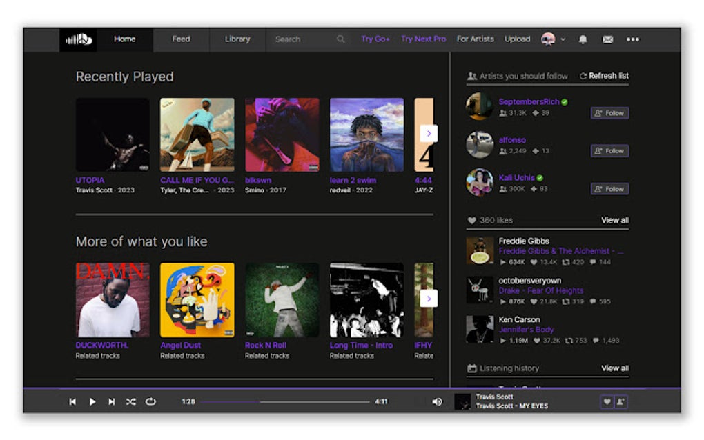 SoundCloud Dark - Purple theme for SoundCloud for Google Chrome - 拡張機能 無料・ダウンロード