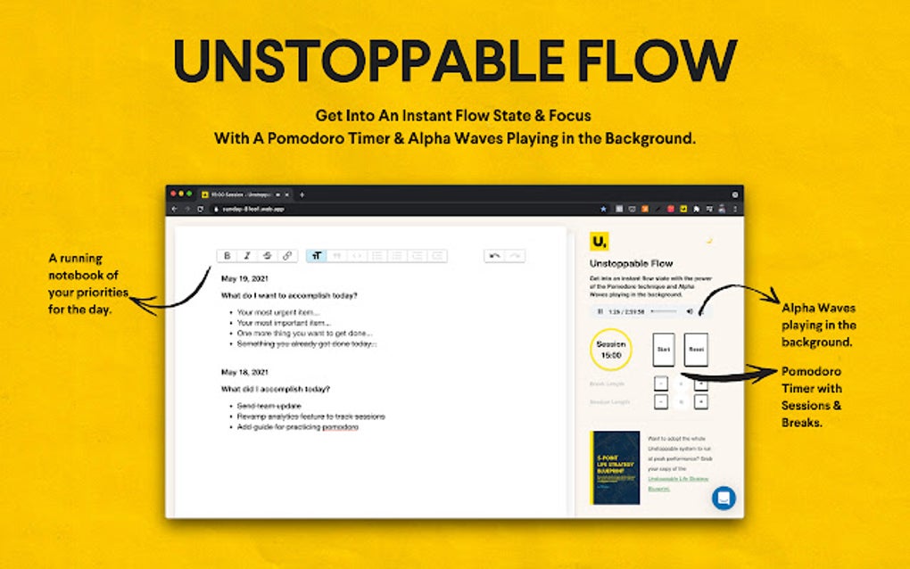 Unstoppable Flow Pomodoro Timer & Alpha Waves for Google Chrome ...