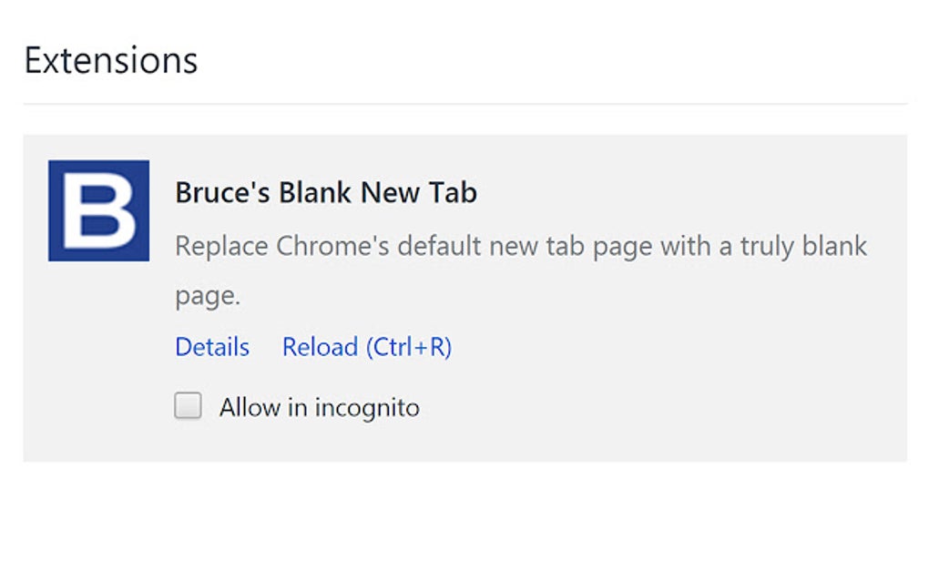 Bruce's Blank New Tab for Google Chrome - Extension Download