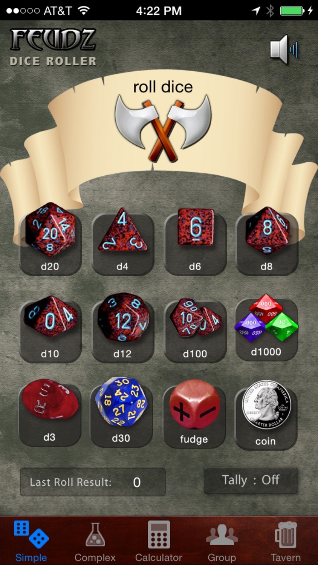 Feudz Free Dice Roller for iPhone - Download