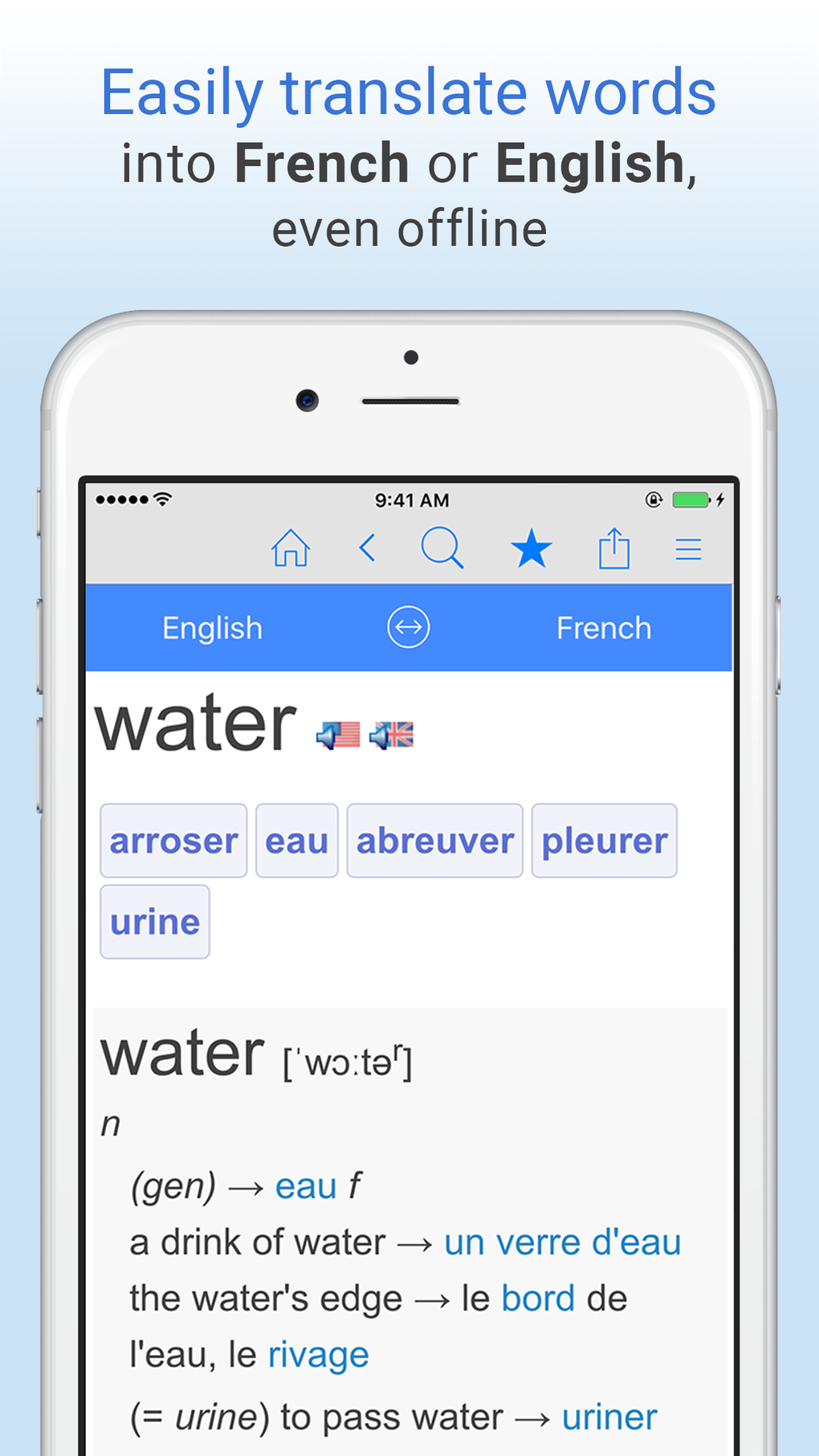 English-French Dictionary. pour iPhone - Télécharger