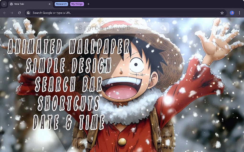 Child Luffy in Winter Live Wallpaper для Google Chrome - Расширение Скачать