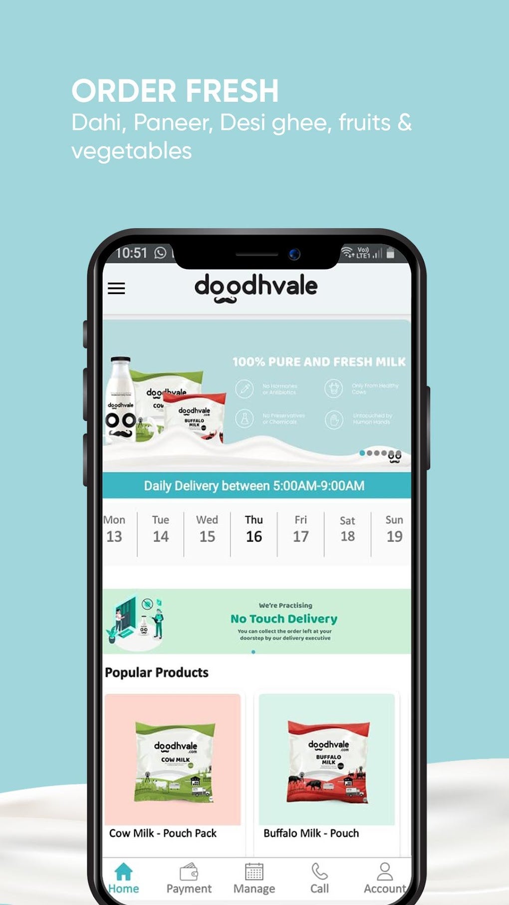 Android 용 Doodhvale: Farm Fresh Milk Veggi... Delivery App APK - 다운로드