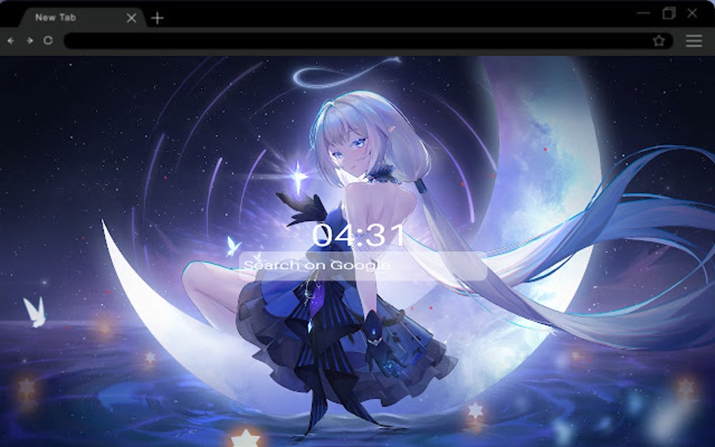 Beautiful Anime Girl Sitting On The Moon Live Wallpaper for Google ...
