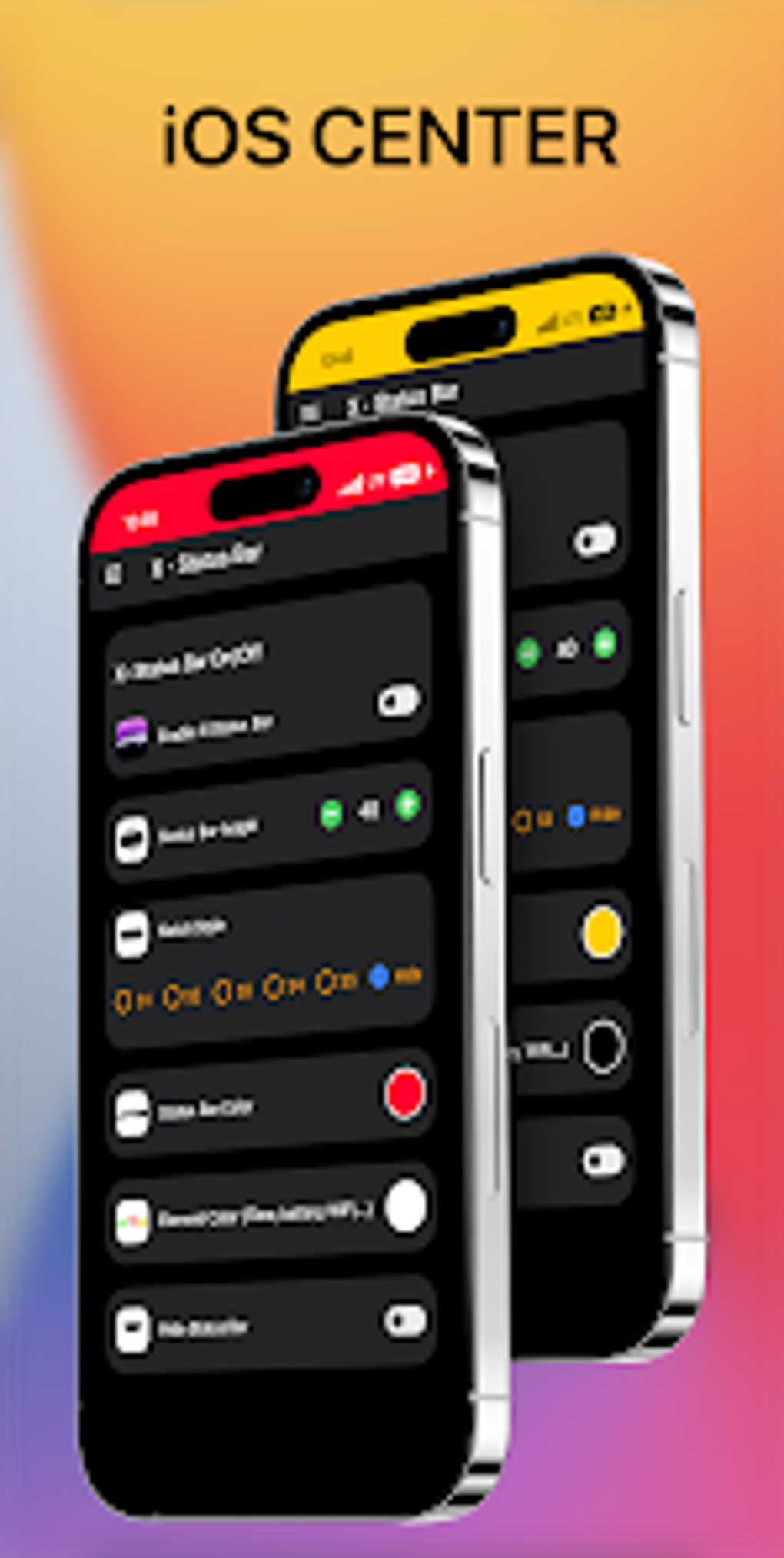 iCenter iOS 16: X - Status Bar pour Android - Télécharger