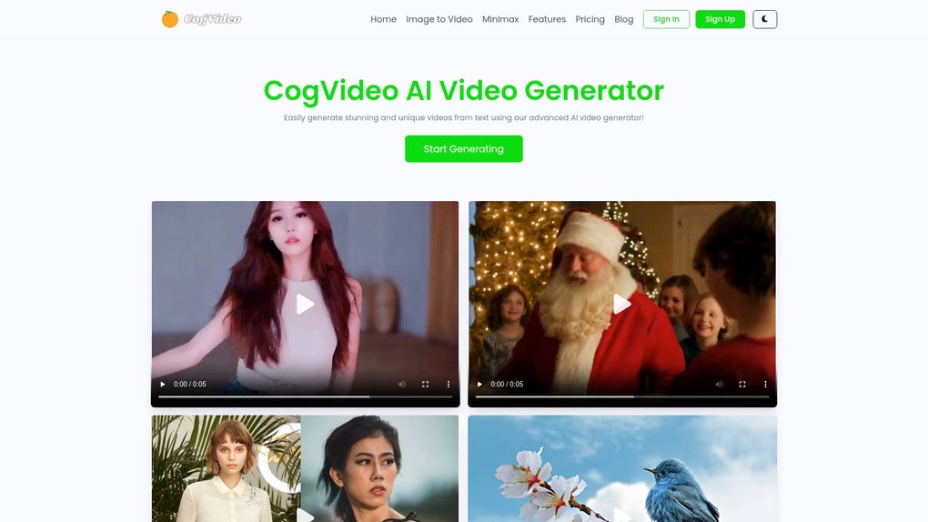 AI 비디오 생성기 및 편집기를 위한 CogVideo - 리뷰, 기능 및 사용 사례