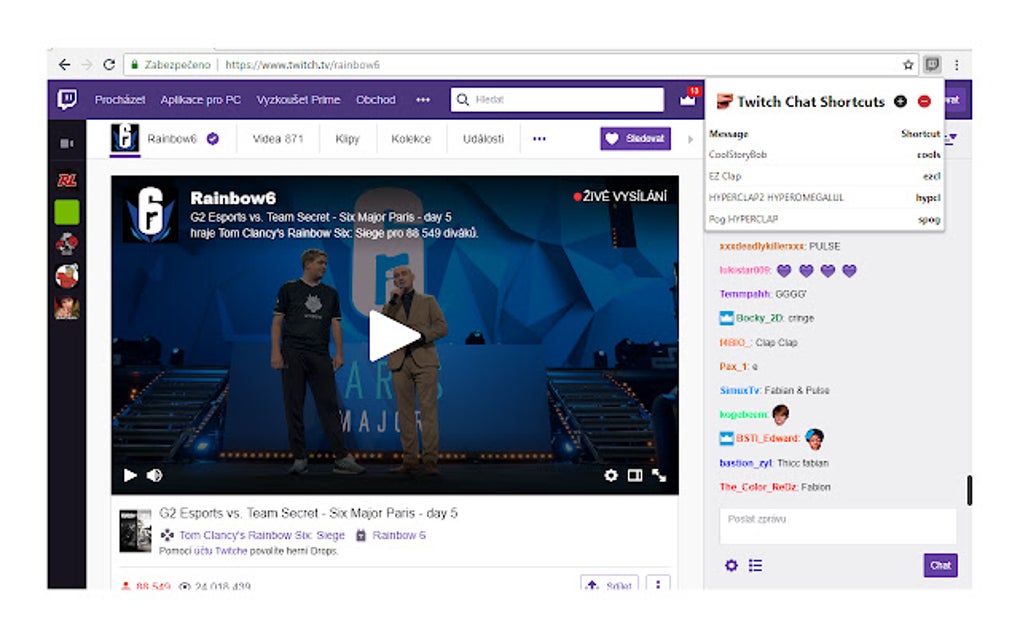 Koci's Twitch Chat Shortcuts para Google Chrome - Extensión Descargar