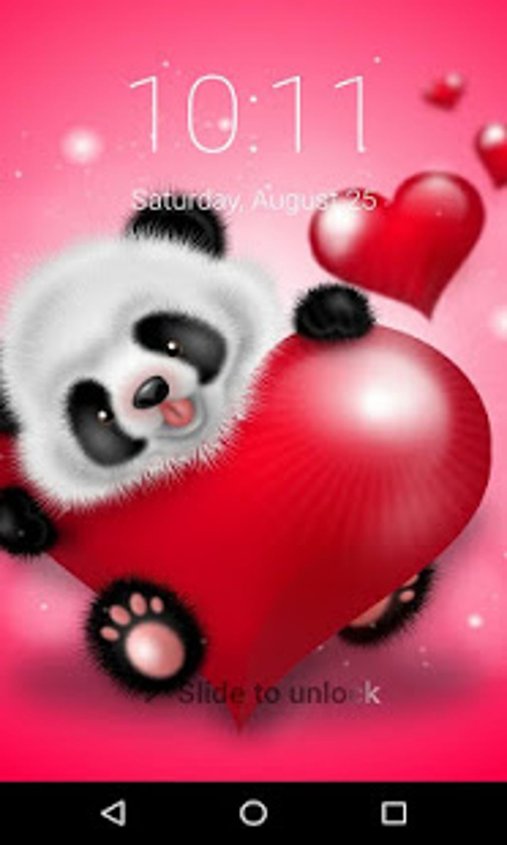 Pink Lovely Panda Lock Screen Panda Pattern keypad APK for Android ...