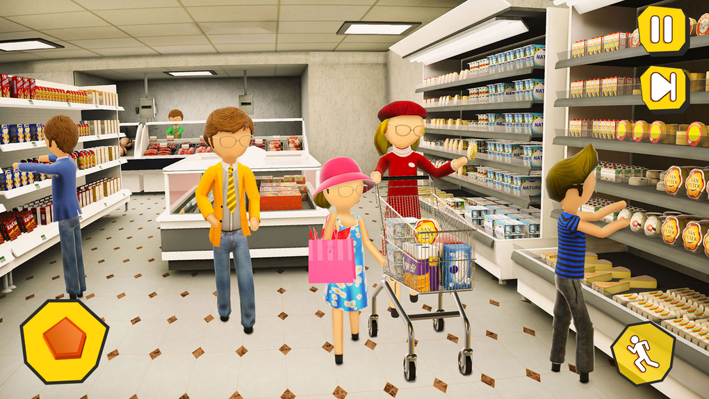 Shopping Mall- Stickman Family for iPhone - Download