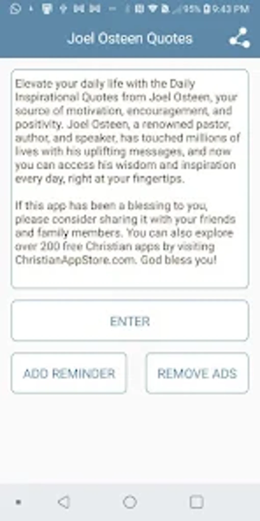 Joel Osteen Quote of the Day for Android - 無料・ダウンロード Joel Osteen Quote of the Day for Android - 無料・ダウンロード