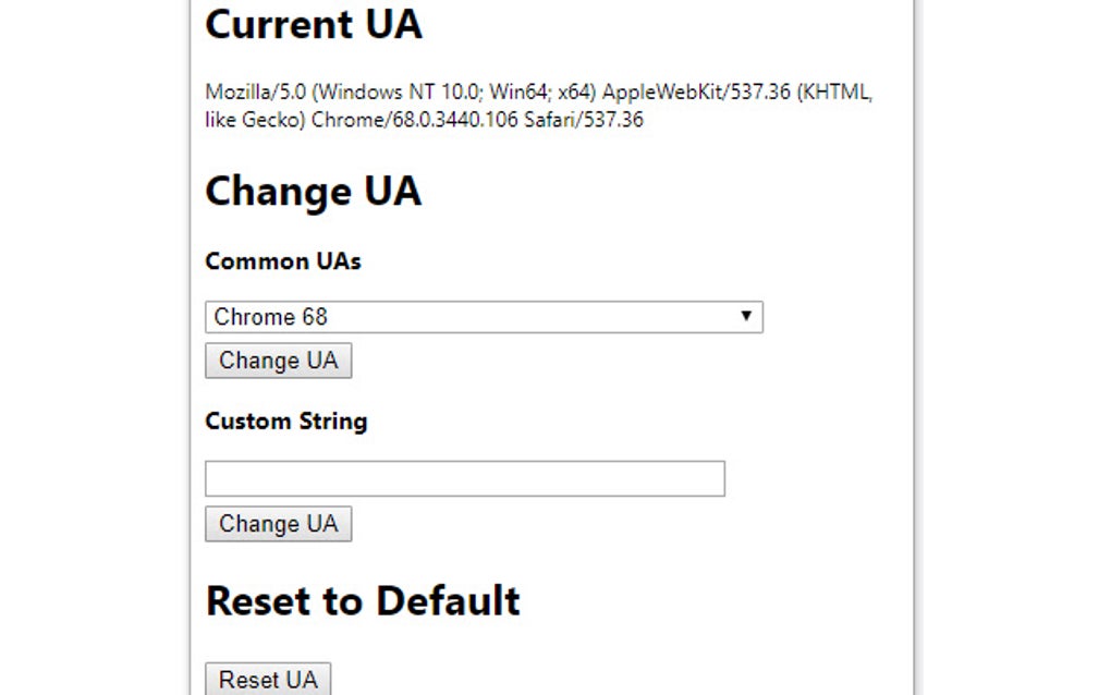 User Agent Switcher para Google Chrome - Extensión Descargar