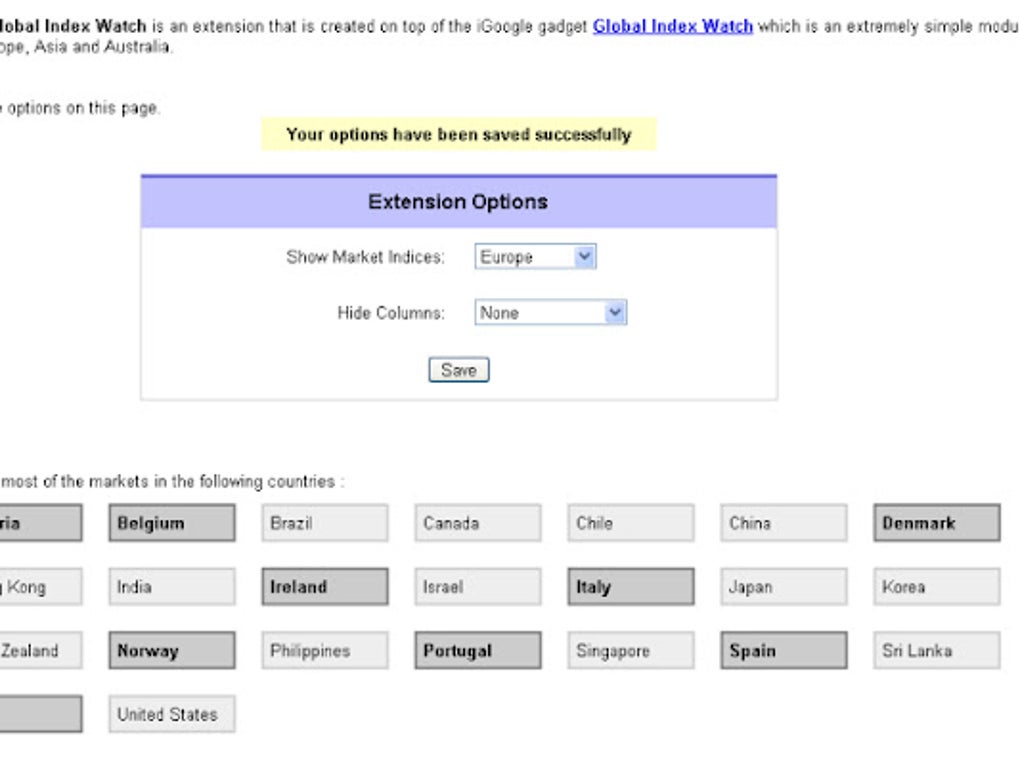 Global Index Watch - Stock Markets for Google Chrome - Extension Download