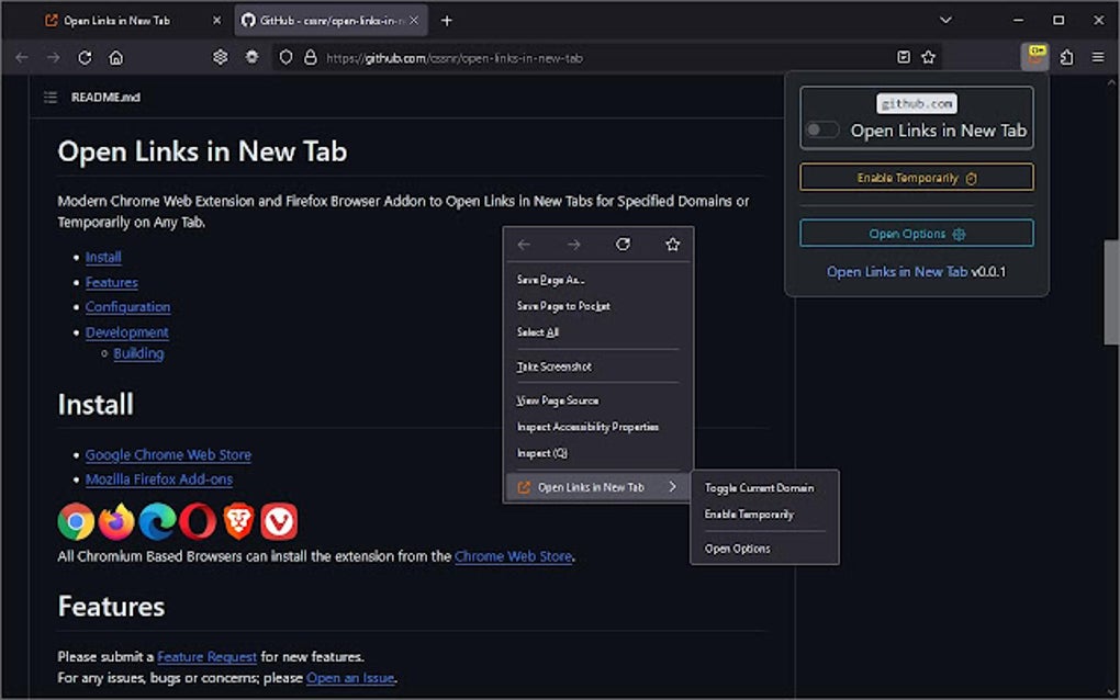 Open Links in New Tab Google Chrome için - Eklenti İndir