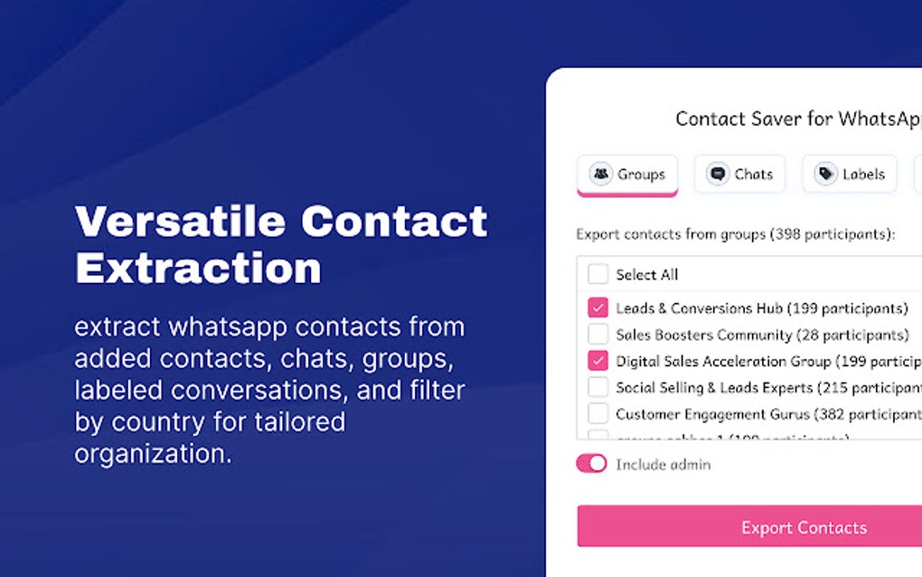 WA Contacts Extractor & Download Group Phone Numbers | WASBB.COM for ...