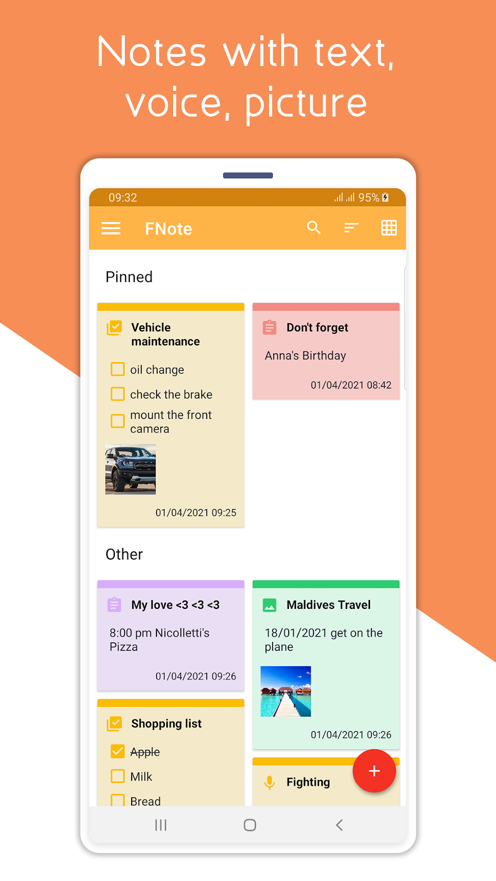 Fnote - Notes and Checklist cho Android - Tải về