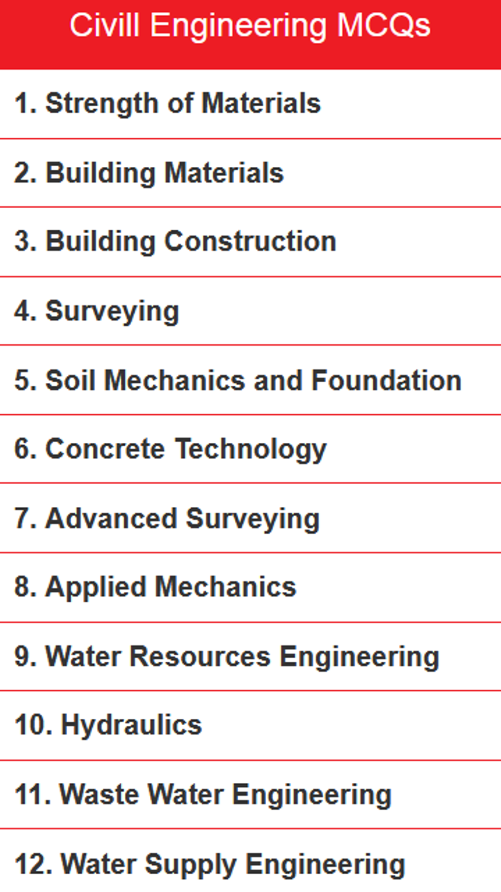 Civil Engineering MCQs APK for Android - Download