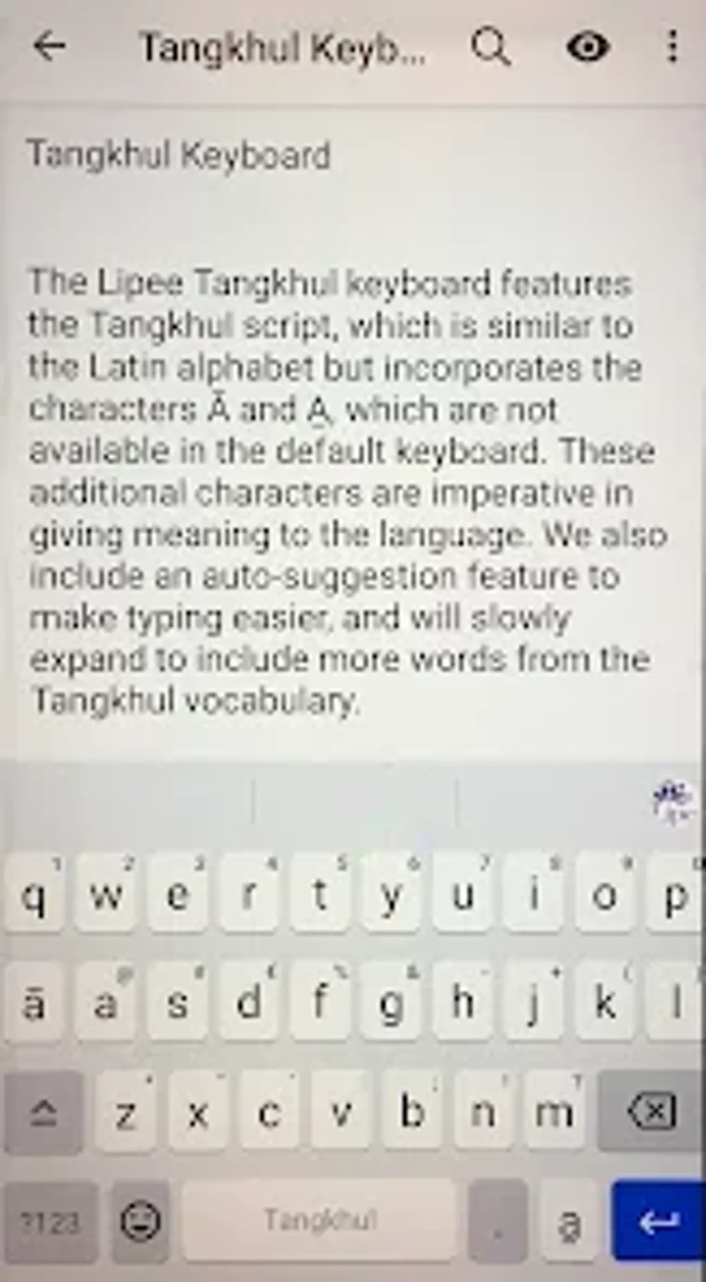 Lipee Tangkhul Keyboard for Android - Download
