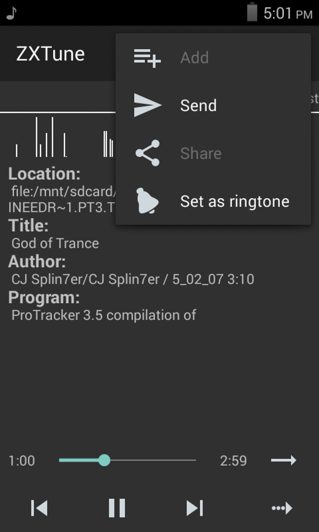 Android 용 ZXTune - Chiptunes player APK - 다운로드