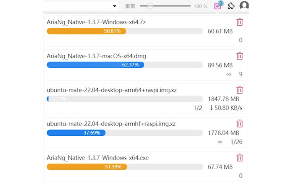 Aria2 Indicator for Google Chrome - Extension Download