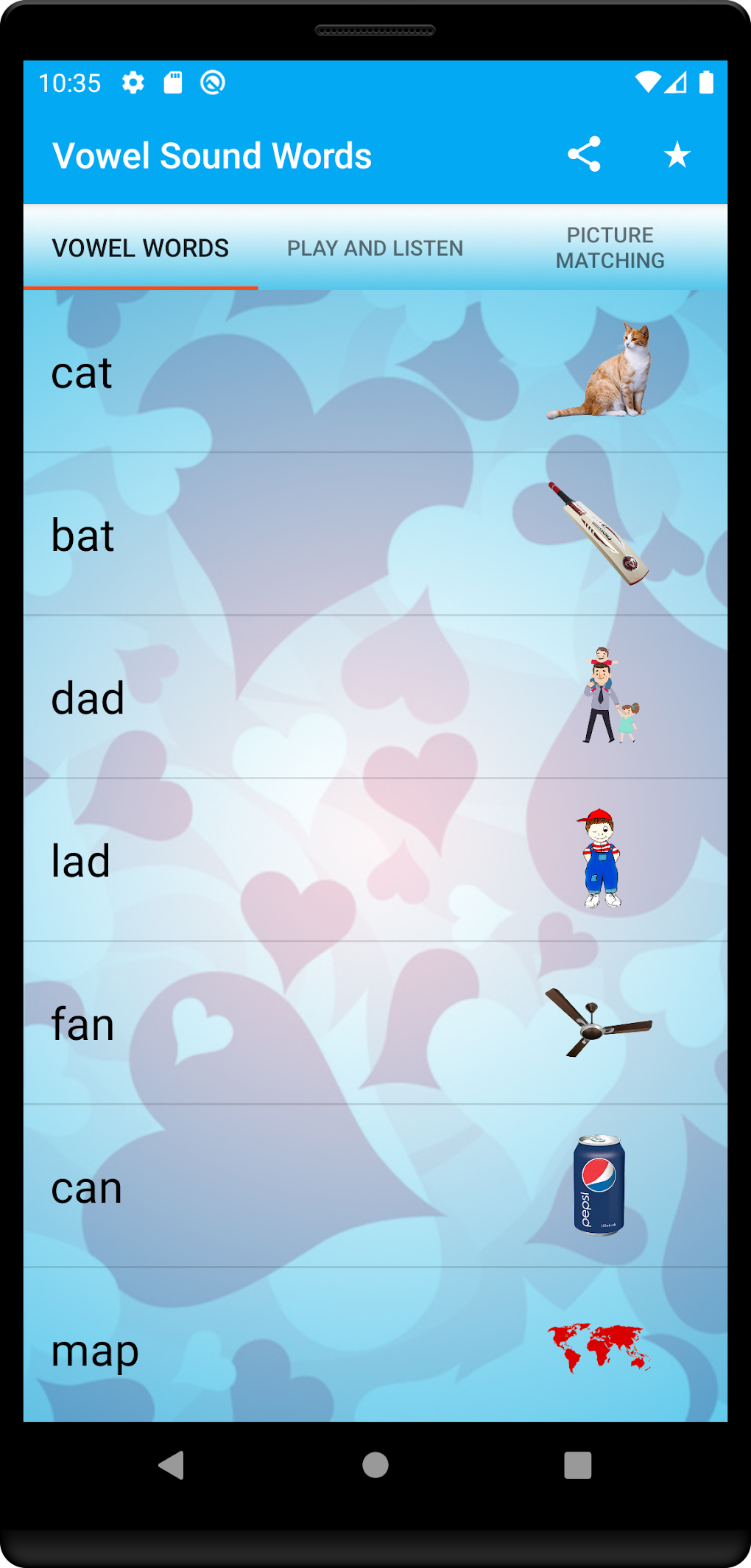 Vowel sound words for Android - Download