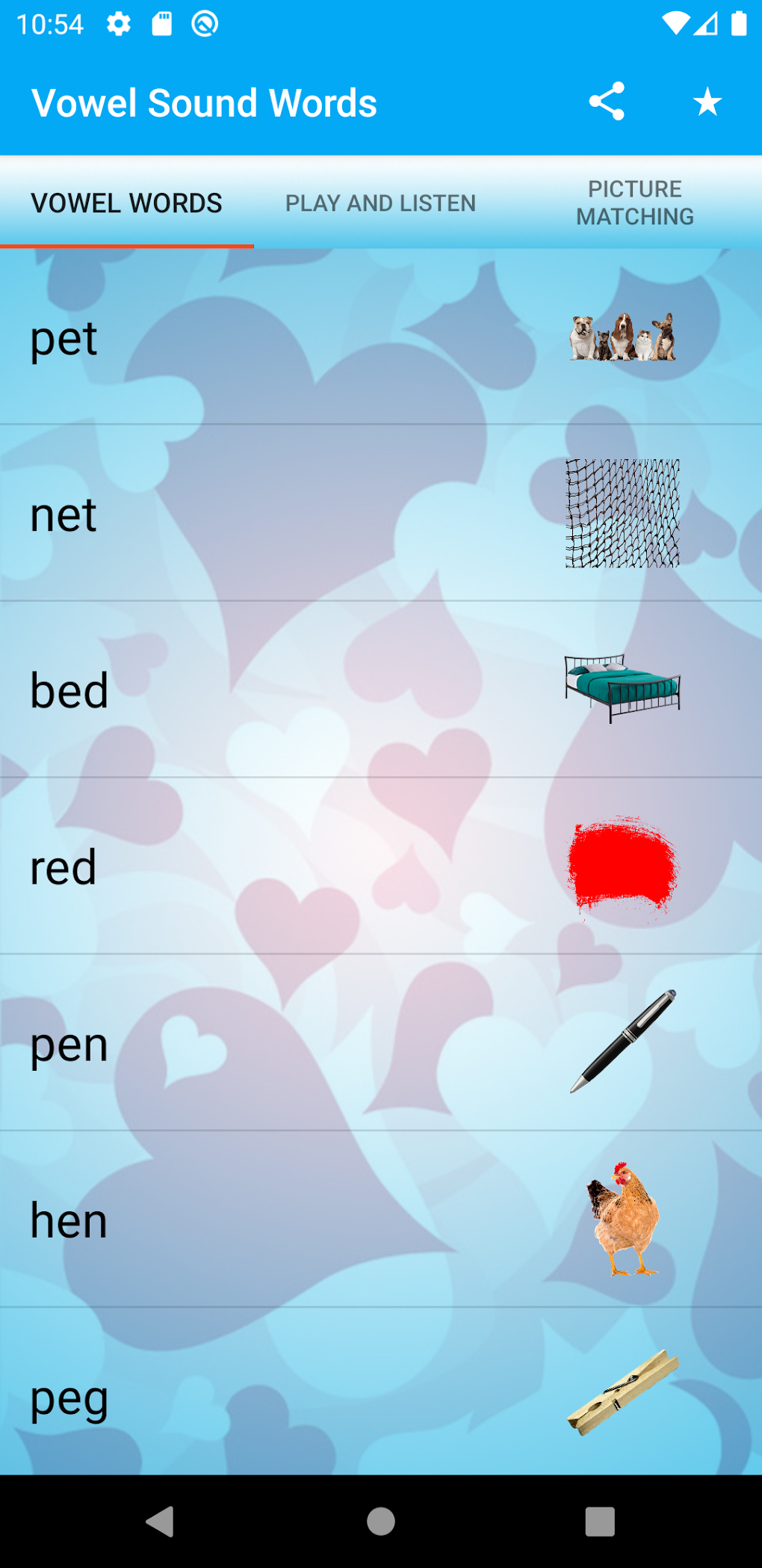 Vowel sound words for Android - Download