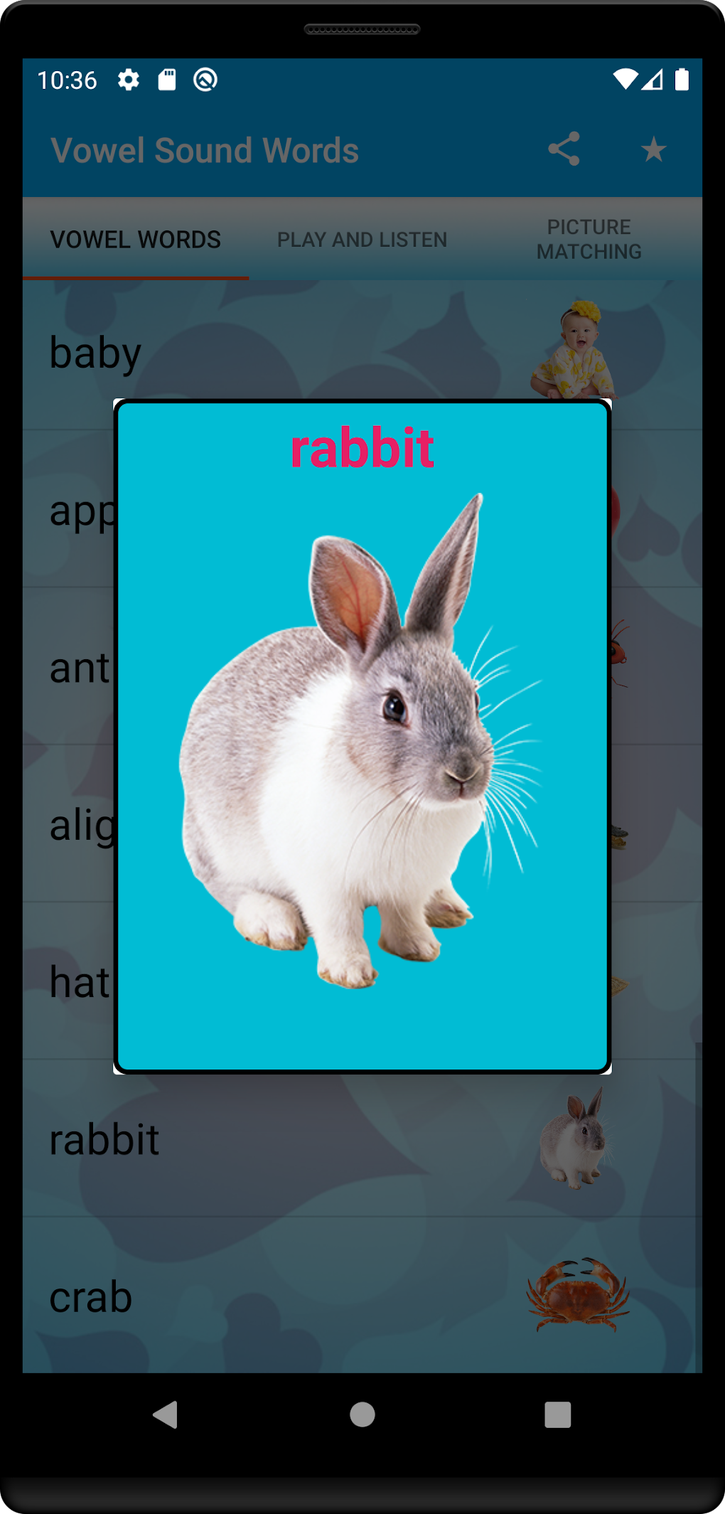 Vowel sound words for Android - Download