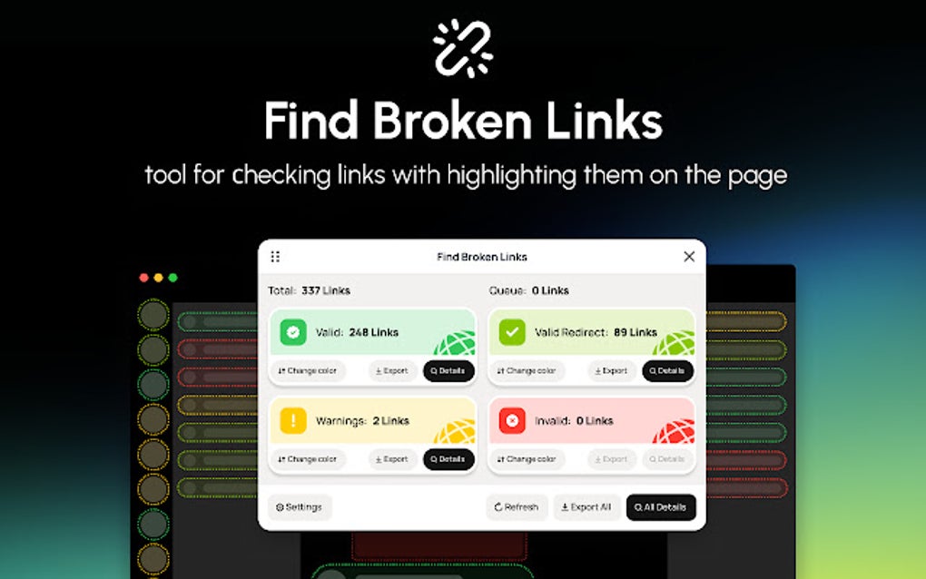 Find Broken Links pour Google Chrome - Extension Télécharger