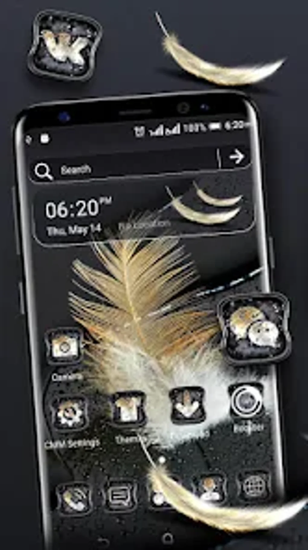 Feather Black Water Drop Theme for Android - Download