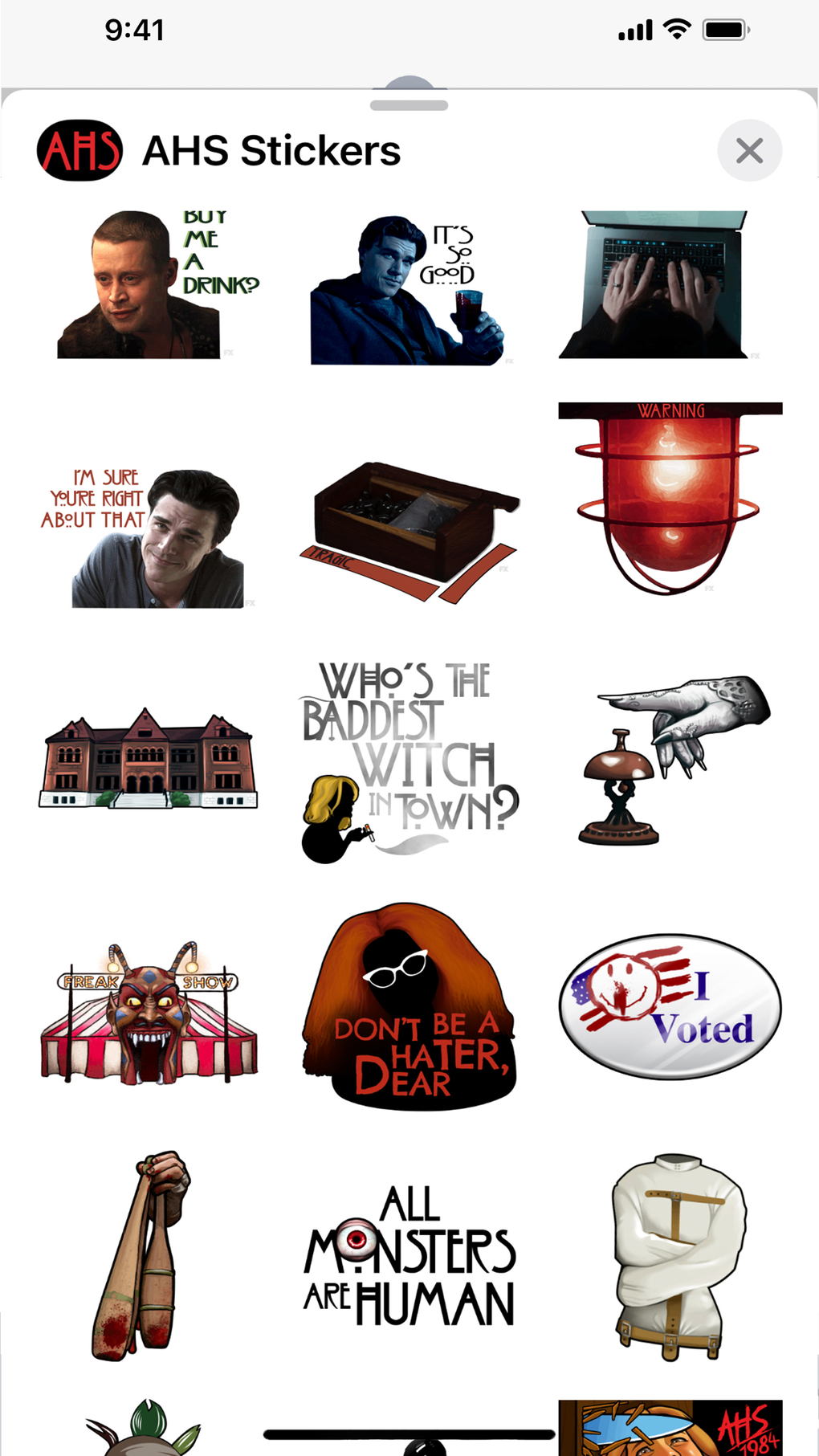 American Horror Story Stickers para iPhone - Descargar
