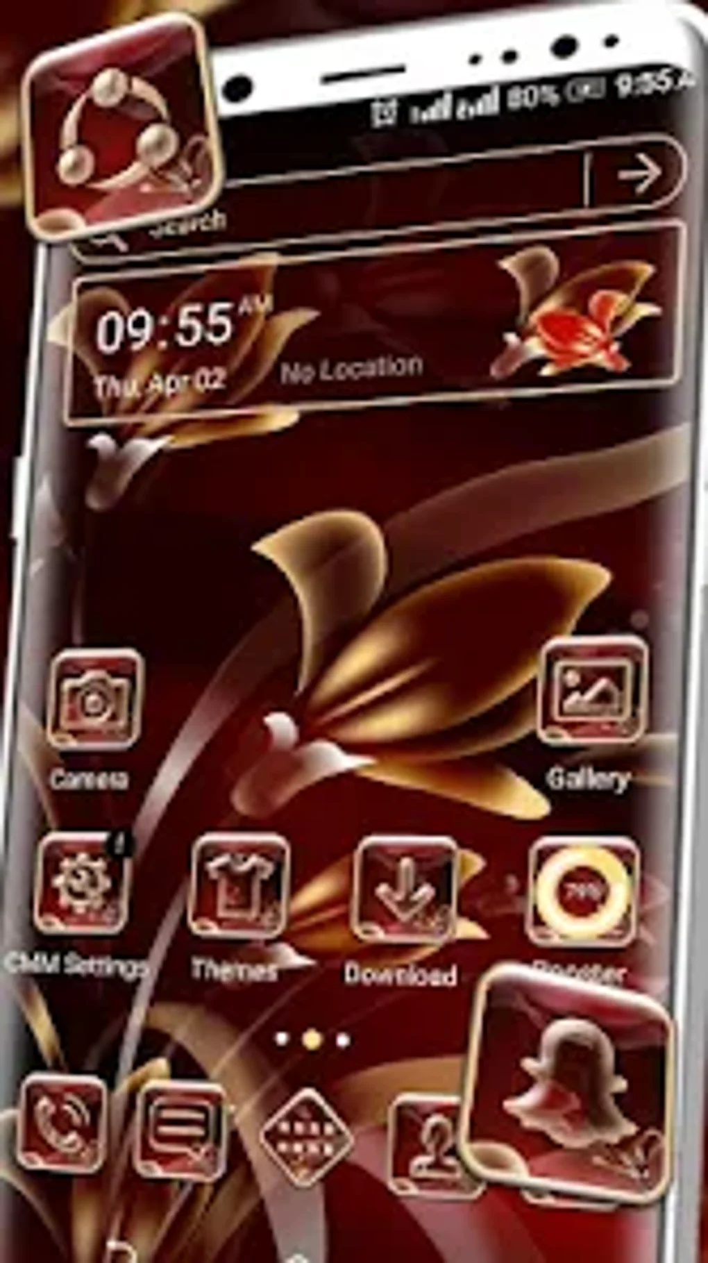 Red Floral Launcher Theme for Android - Download