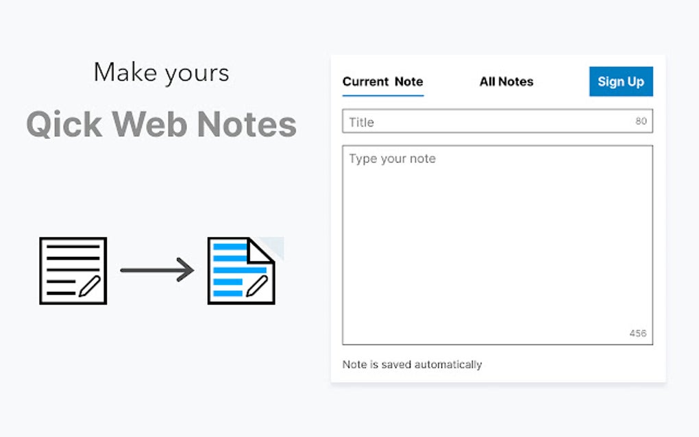 Quick Web Notes pour Google Chrome - Extension Télécharger