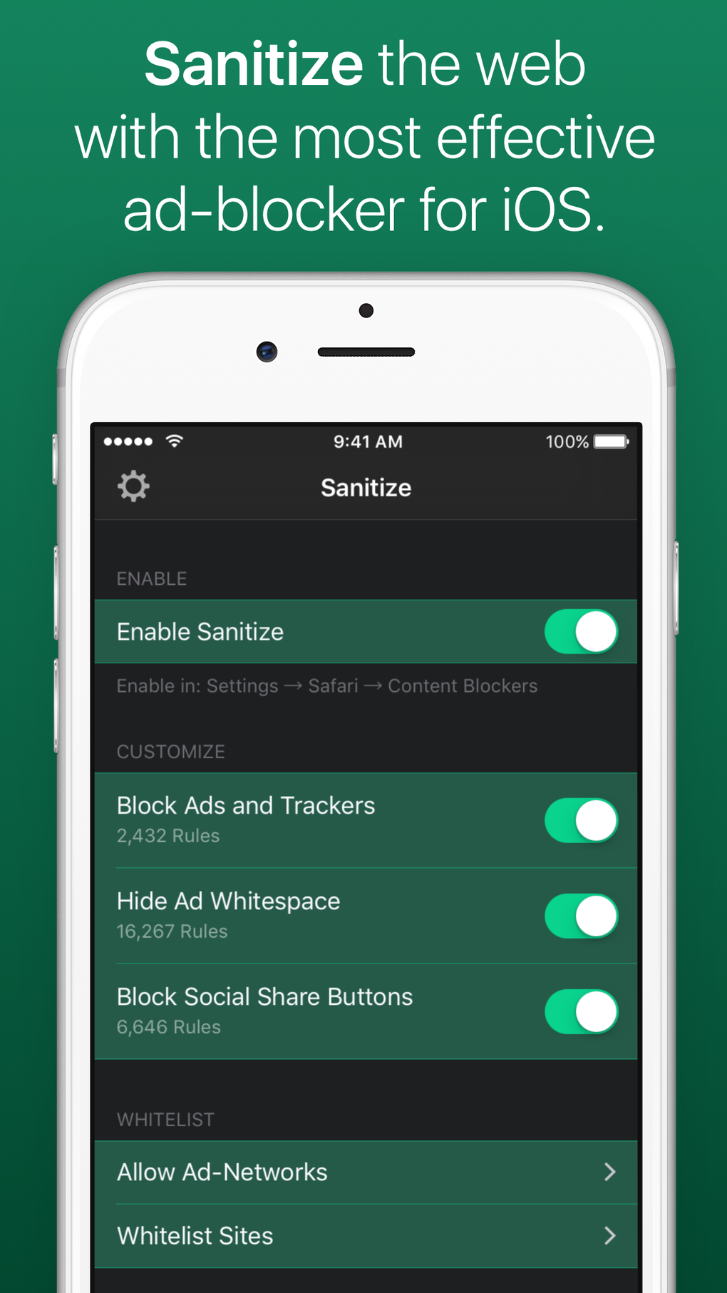 Sanitize Ad Blocker for iPhone - Download