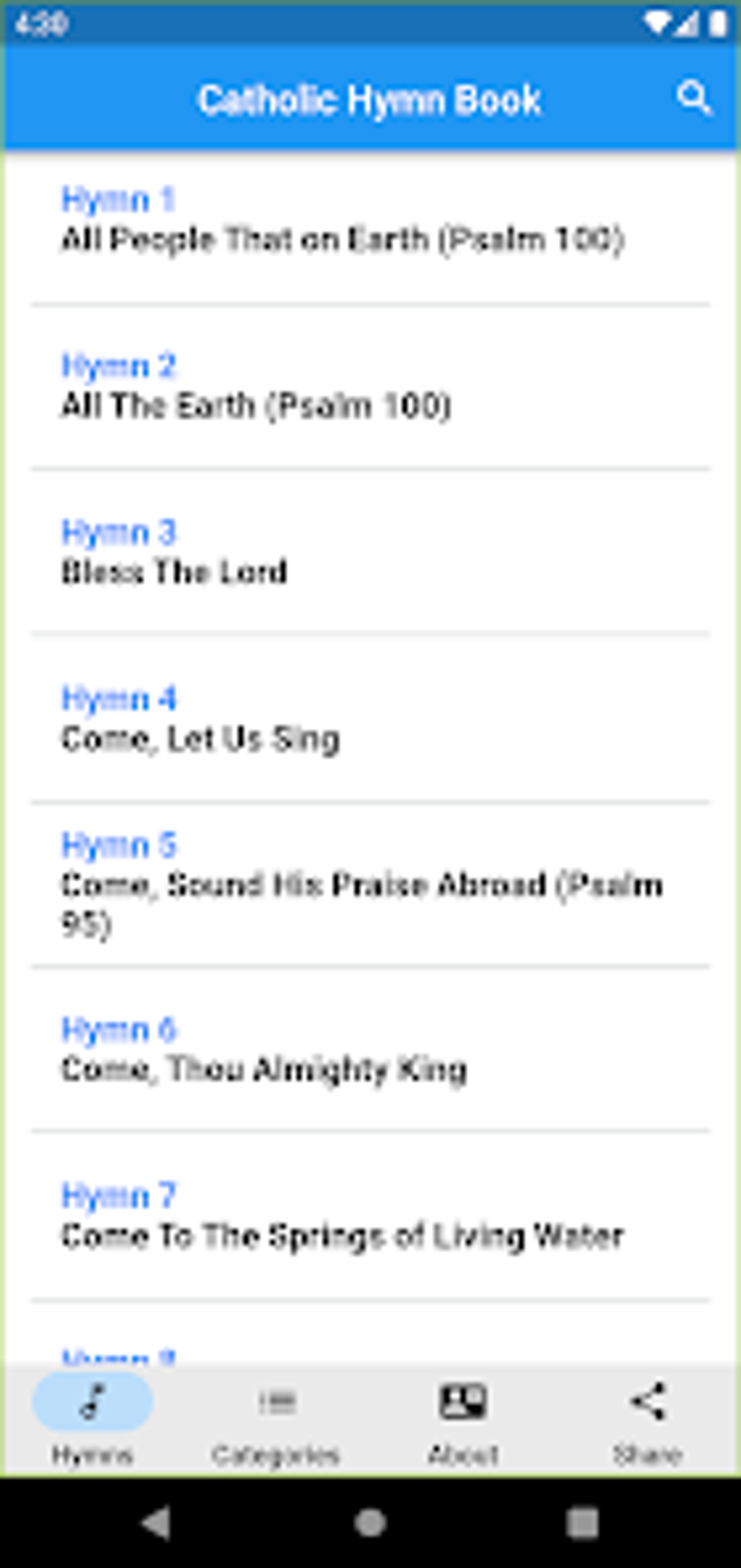 Catholic Hymn Book pour Android - Télécharger