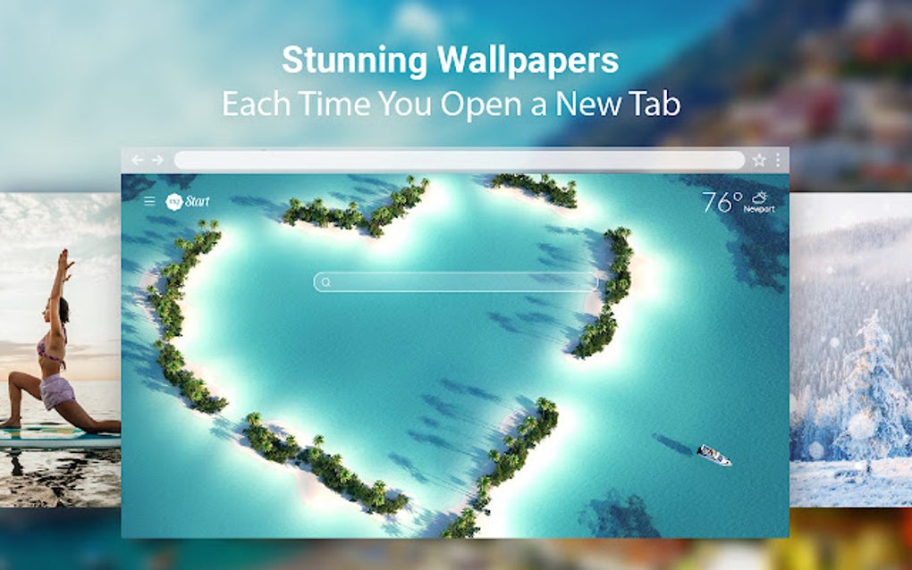 MyStart Wallpapers New Tab Page สำหรับ Google Chrome - ส่วนขยาย ดาวน์โหลด MyStart Wallpapers New Tab Page สำหรับ Google Chrome - ส่วนขยาย ดาวน์โหลด