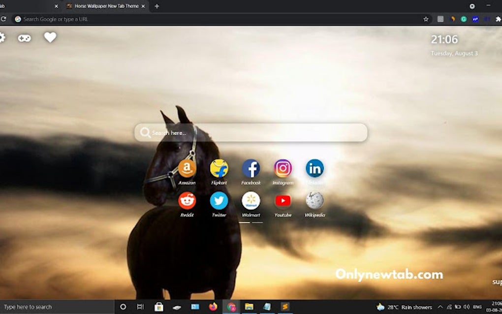 Horse Wallpaper New Tab Theme for Google Chrome - Extension Download