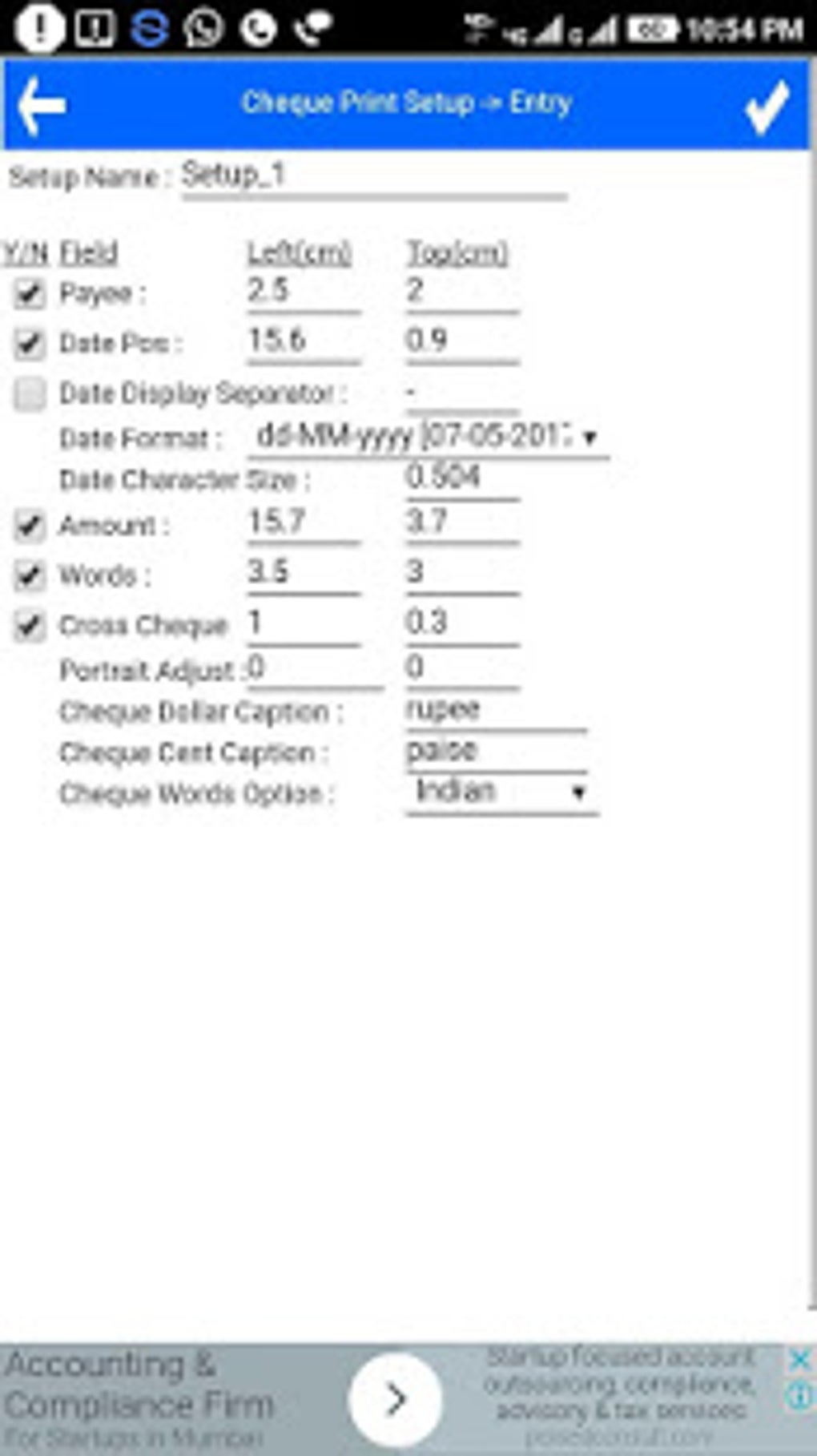 Cheque Printing Software for Android - Download